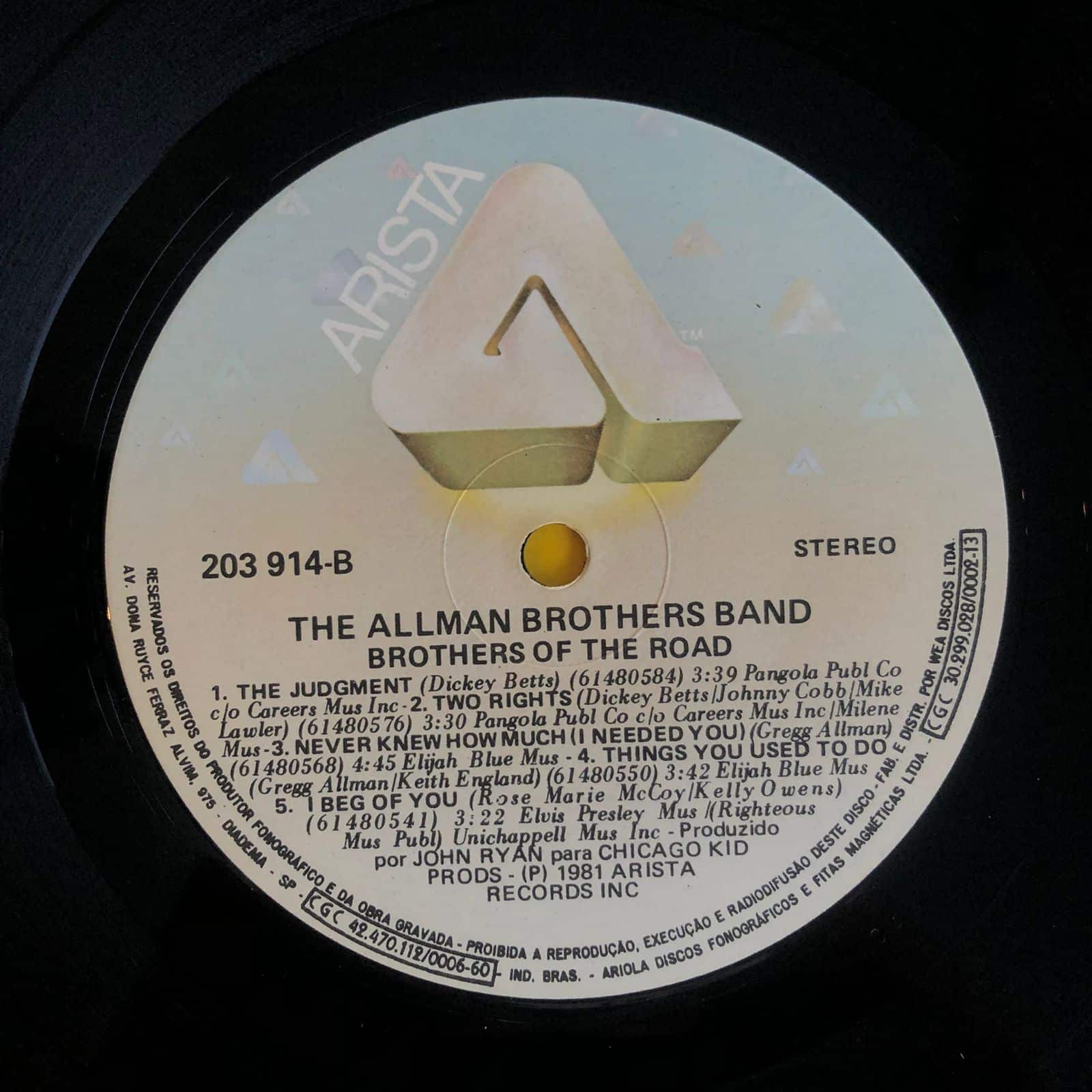 The Allman Brothers Band - Brothers of the Road | LP Vinil | Boa Viagem ...