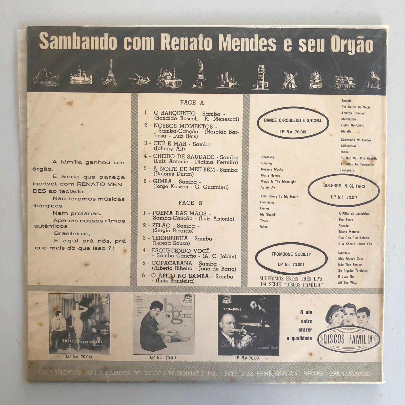 Renato Mendes - Sambando com Renato Mendes e seu Órgão - Boa Viagem Discos