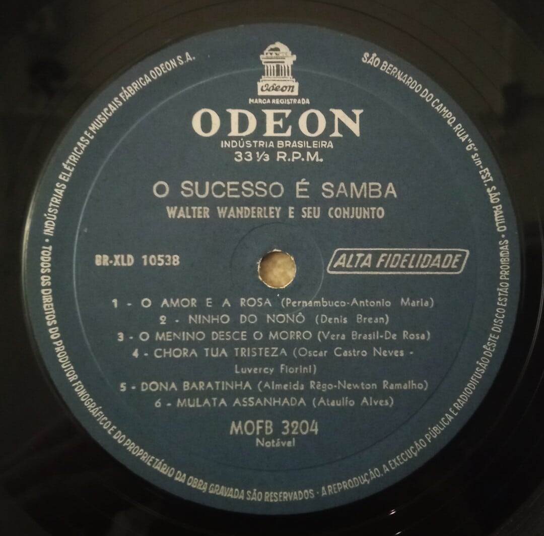 Walter Wanderley - O Sucesso É Samba | LP Vinil | Boa Viagem Discos
