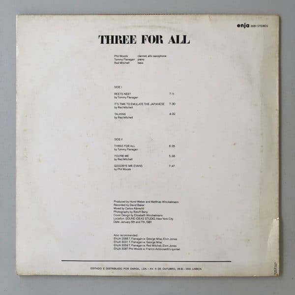 Phil Woods / Tommy Flanagan / Red Mitchell - Three For All - Boa Viagem ...