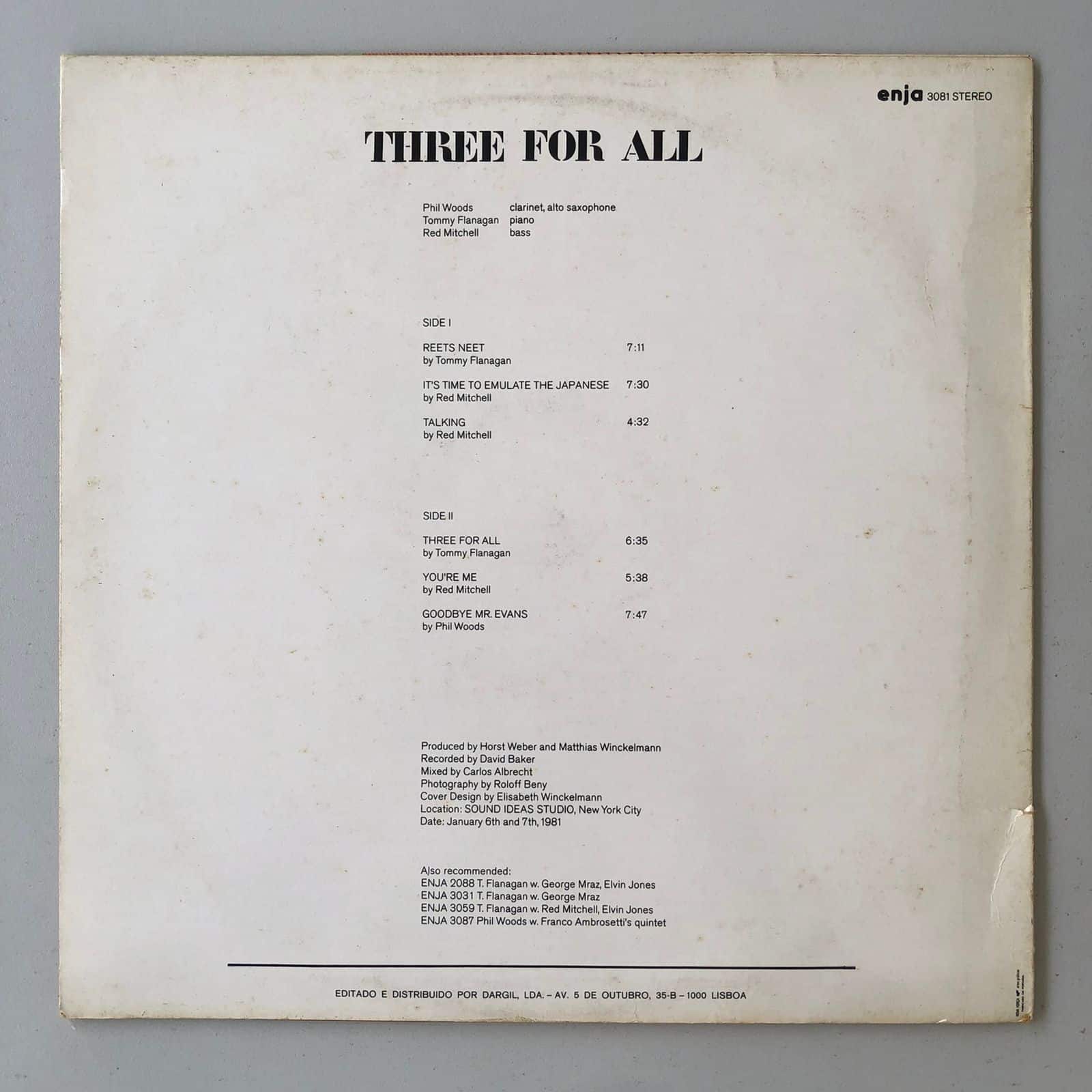 Phil Woods / Tommy Flanagan / Red Mitchell - Three For All - Boa Viagem ...