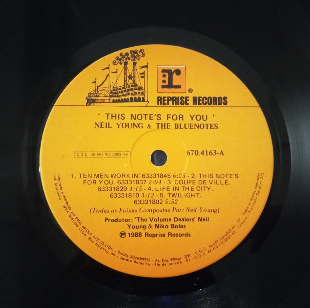 Neil Young & The Bluenotes - This Note's For You | LP Vinil | Boa ...