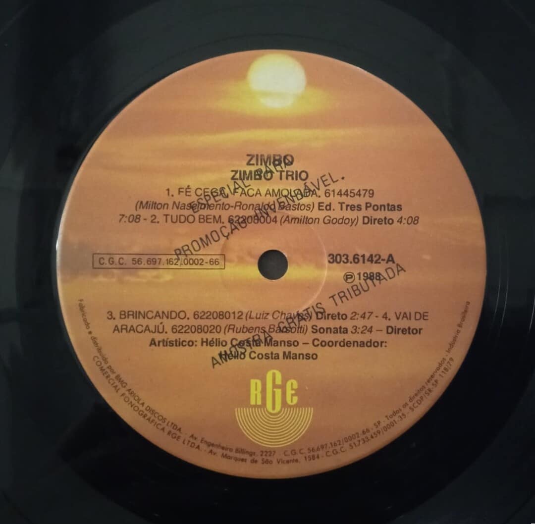 Zimbo Trio - Zimbo (1976) | LP Vinil | Boa Viagem Discos