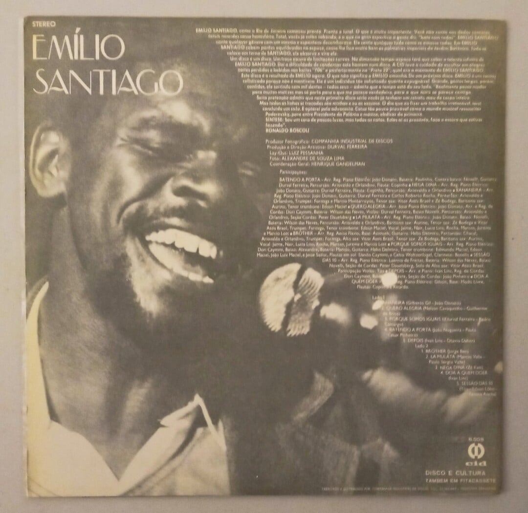 Emílio Santiago - Emílio Santiago (1975) | LP Vinil | Boa Viagem Discos