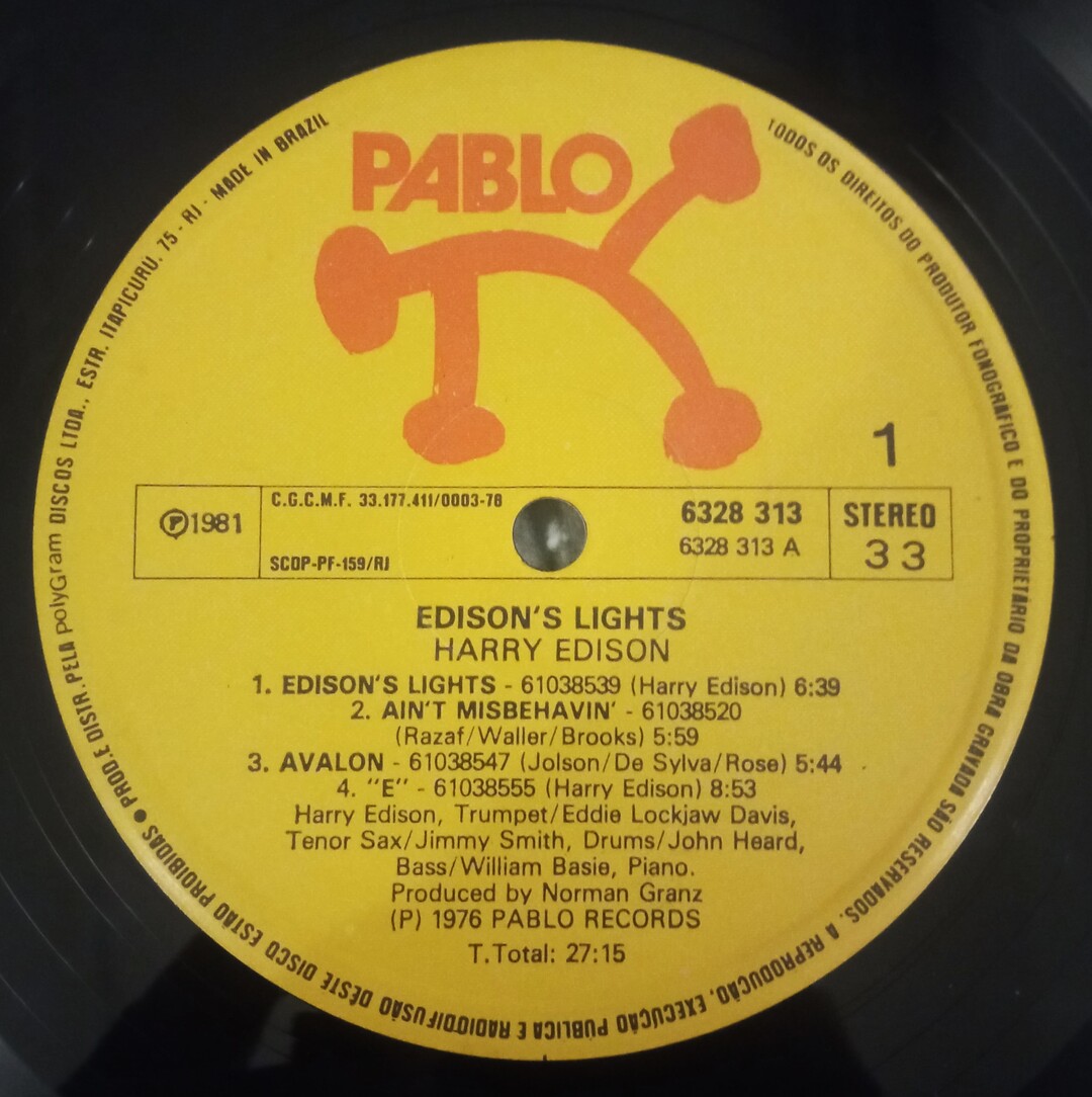 Harry Edison - Edison's Lights - Boa Viagem Discos