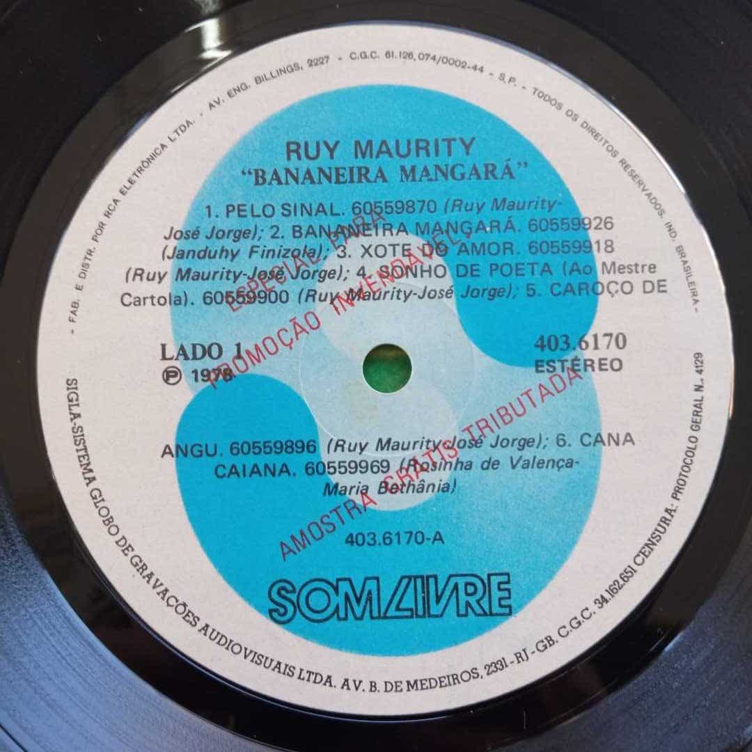 Ruy Maurity - Bananeira Mangará | LP Vinil | Boa Viagem Discos - Loja ...