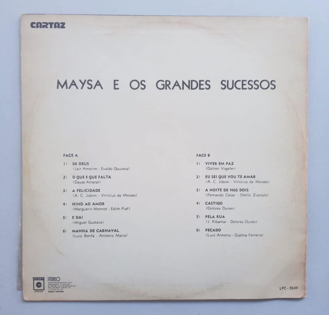 Maysa - Maysa e os Grandes Sucessos | LP Vinil | Boa Viagem Discos