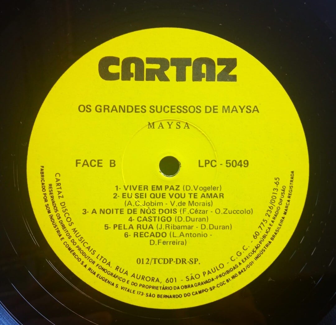 Maysa - Maysa e os Grandes Sucessos | LP Vinil | Boa Viagem Discos