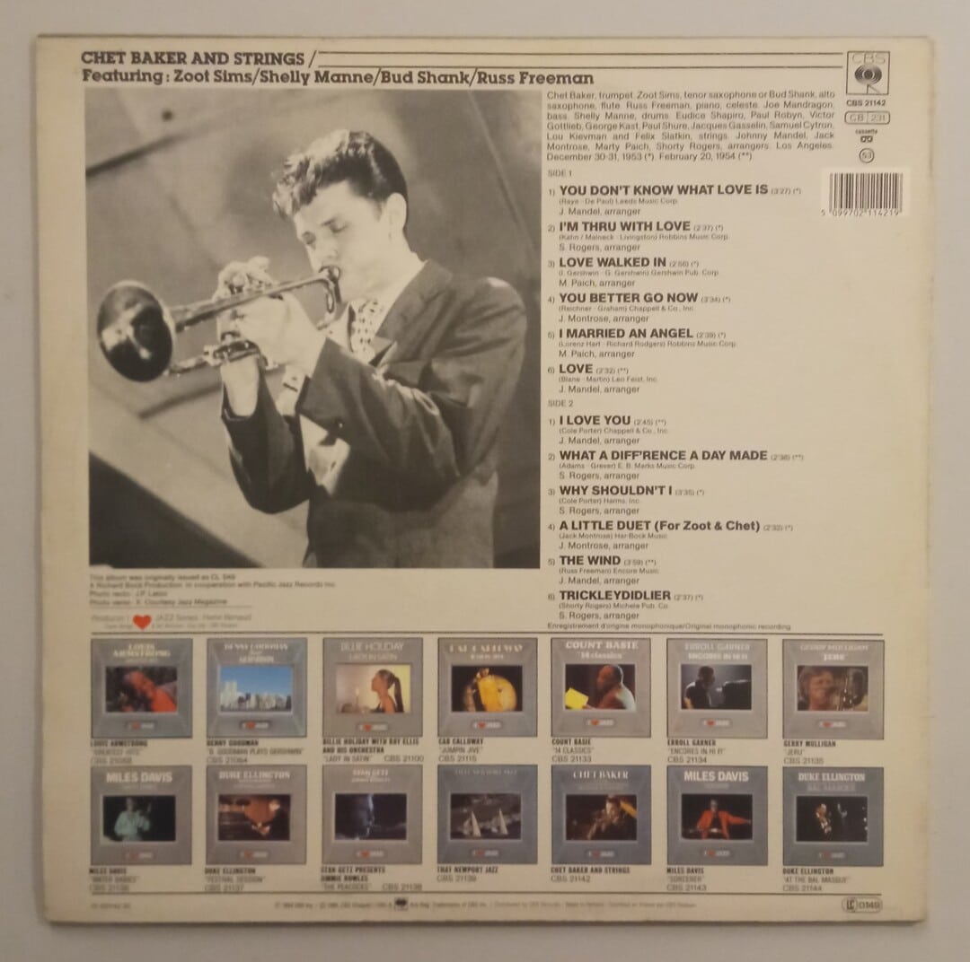 Chet Baker - Chet Baker And Strings (I ♥ Jazz) | LP Vinil | Boa Viagem ...
