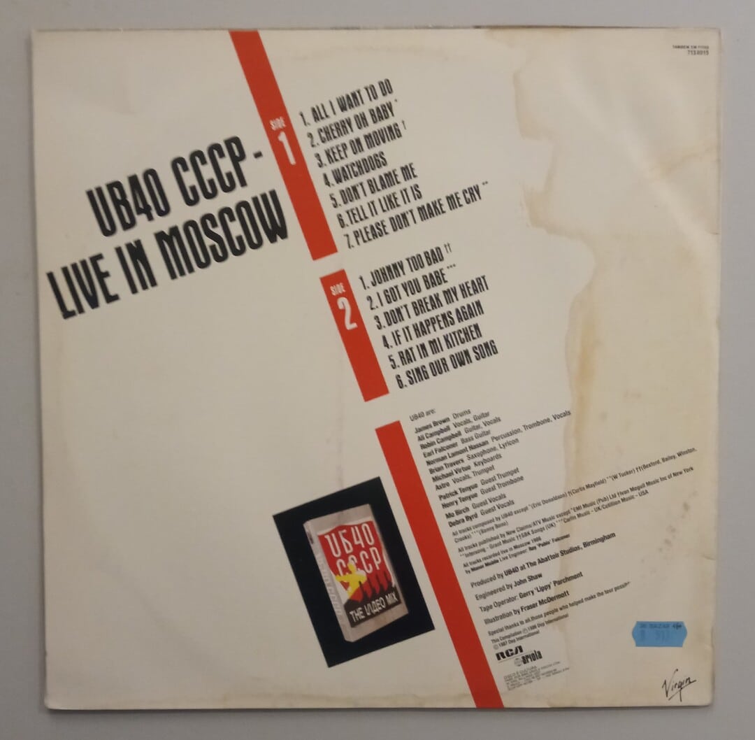 UB40 - UB40 CCCP : Live In Moscow | LP Vinil | Boa Viagem Discos - Loja ...