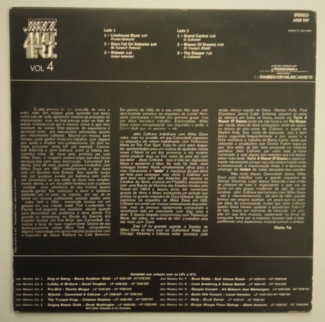 Cannonball & Coltrane - Wabash : Jazz Masters Vol 4 - Boa Viagem Discos