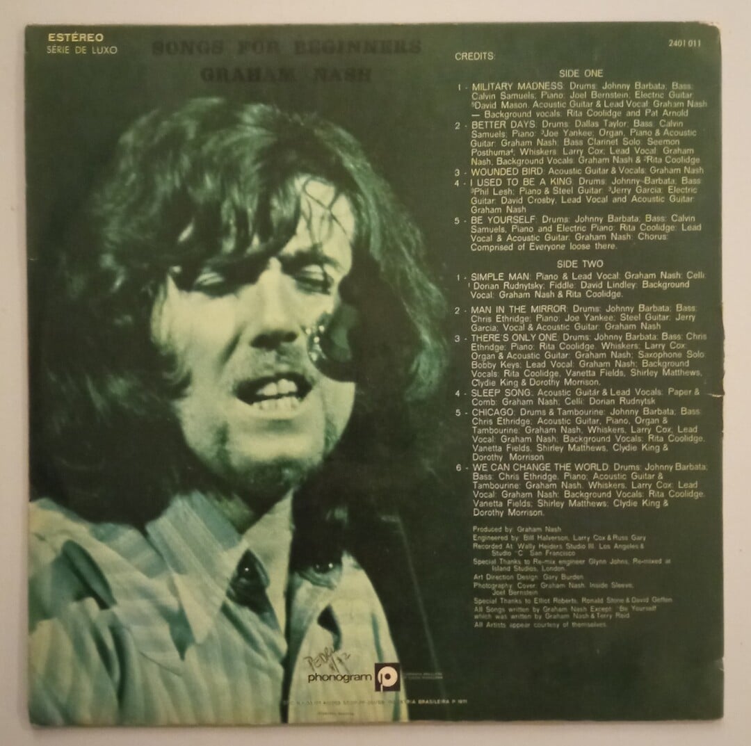 Graham Nash - Songs For Beginners - Boa Viagem Discos
