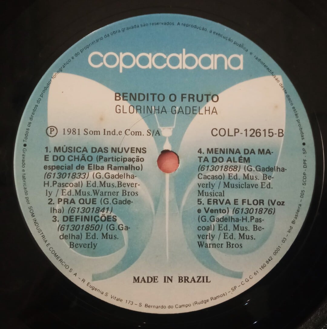 Glorinha Gadelha - Bendito O Fruto | LP Vinil | Boa Viagem Discos