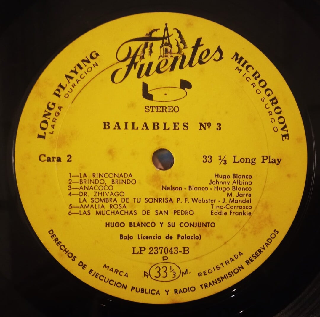 Hugo Blanco Y Su Conjunto - Bailables No 3 : La Chispita | LP Vinil ...