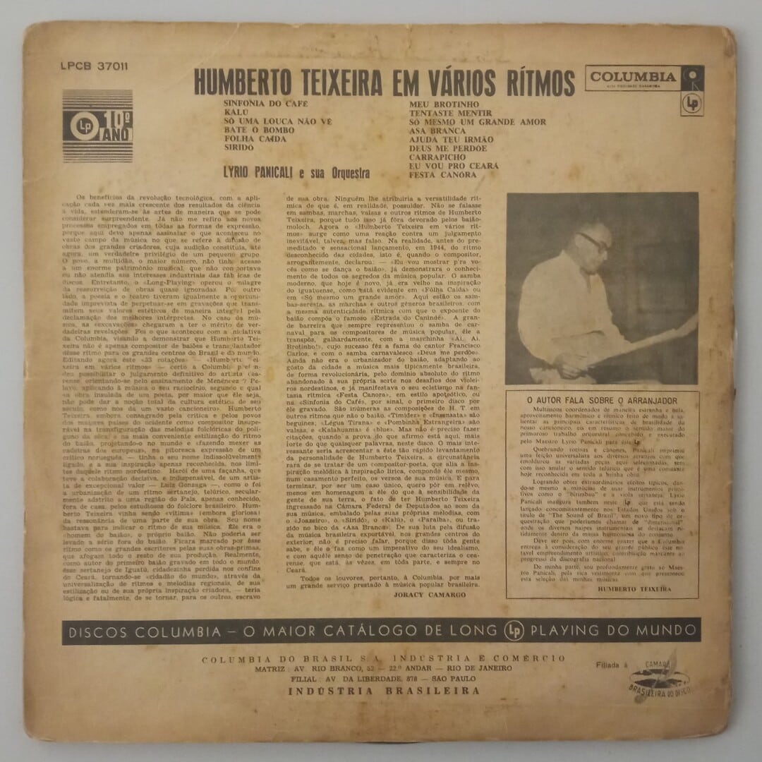 Lyrio Panicali E Sua Orquestra - Humberto Teixeira Em Vários Rítmos ...