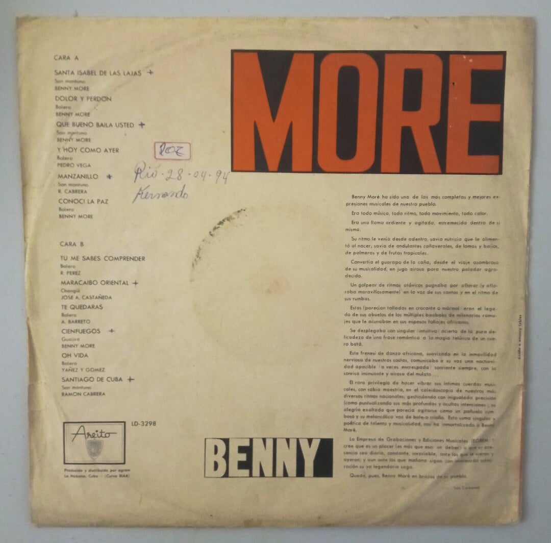 Benny Moré - B Be Ben Benn Benny More En El Cincuentenario De Su ...