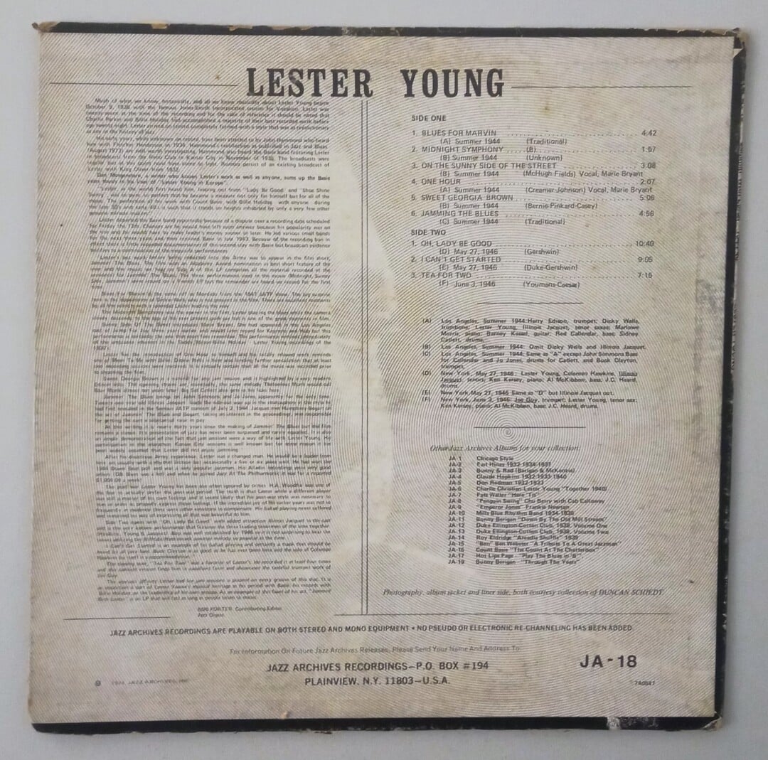 Lester Young - Jammin With Lester | LP Vinil | Boa Viagem Discos