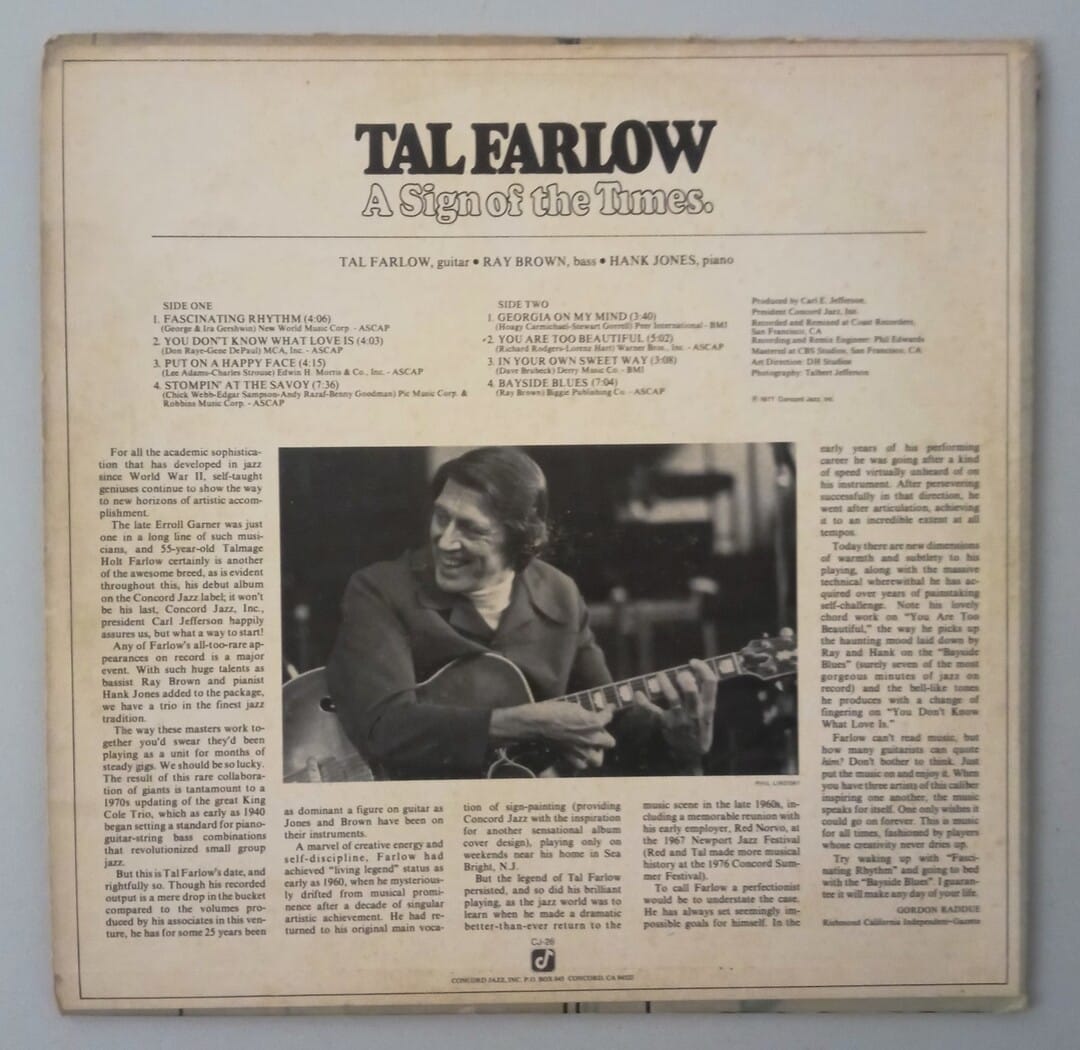 Tal Farlow - A Sign Of The Times | LP Vinil | Boa Viagem Discos