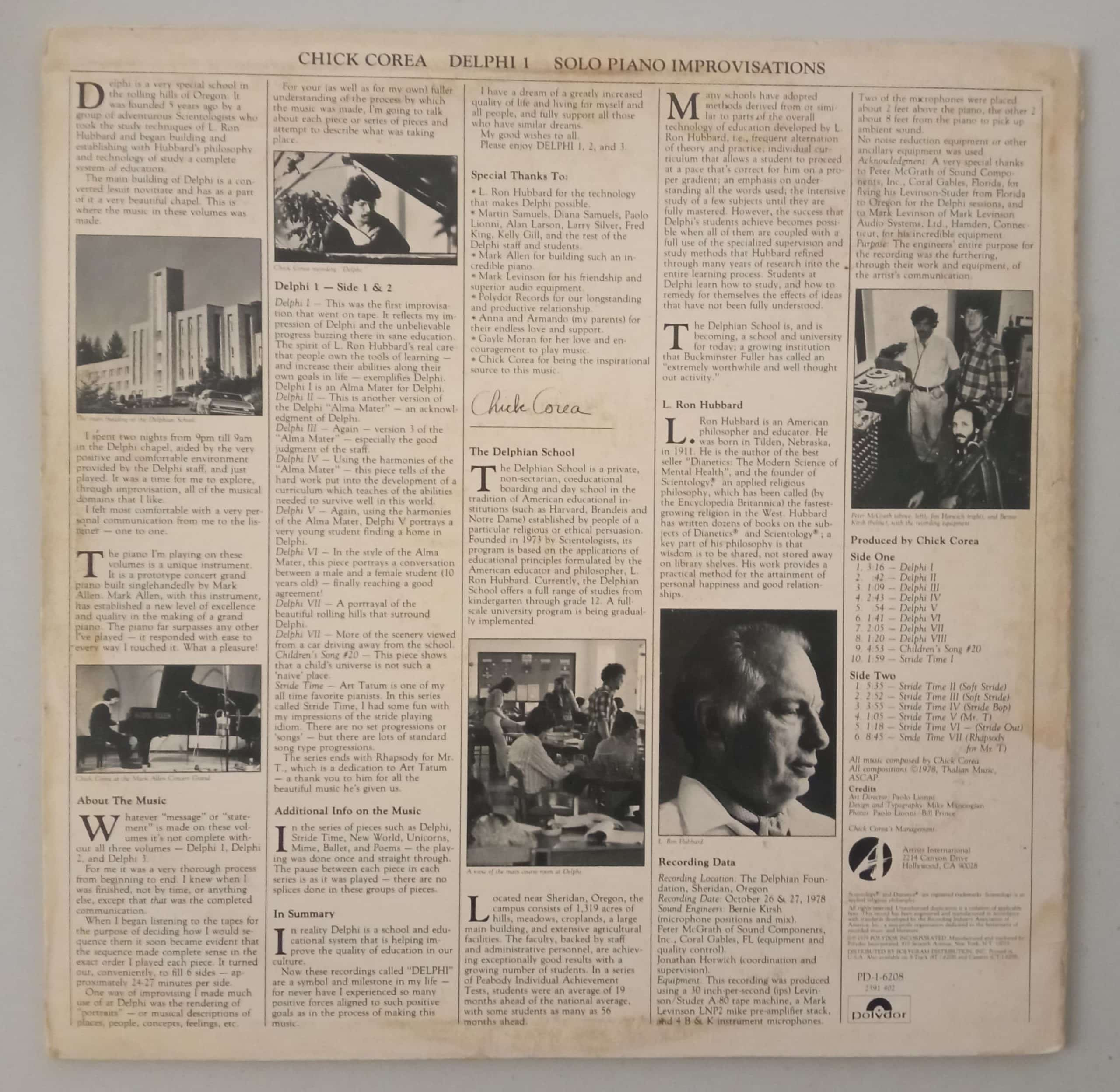 Chick Corea - Delphi 1 Solo Piano Improvisations - Boa Viagem Discos
