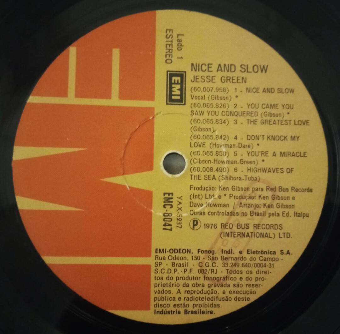 Jesse Green - Nice And Slow | LP Vinil | Boa Viagem Discos - Loja ...