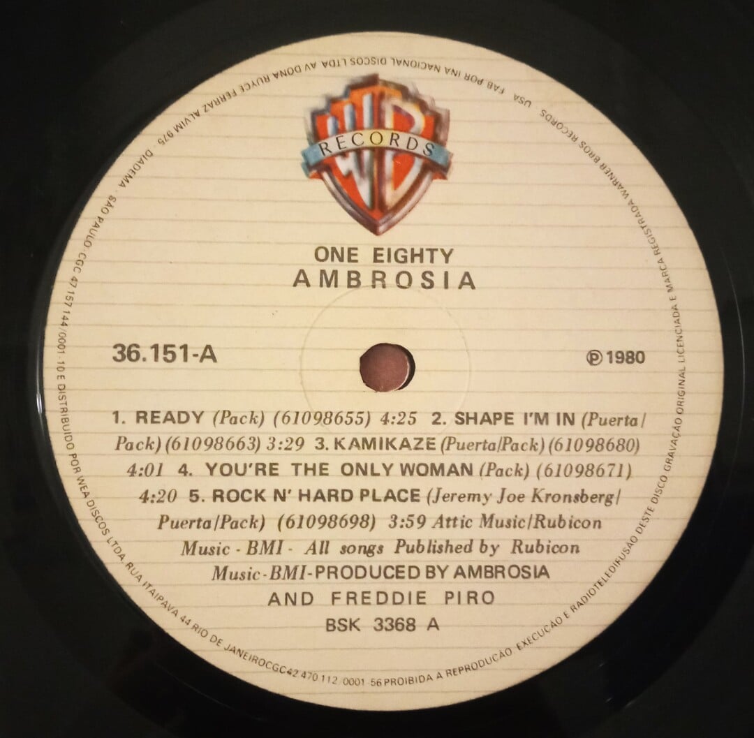 Ambrosia - One Eighty - Boa Viagem Discos