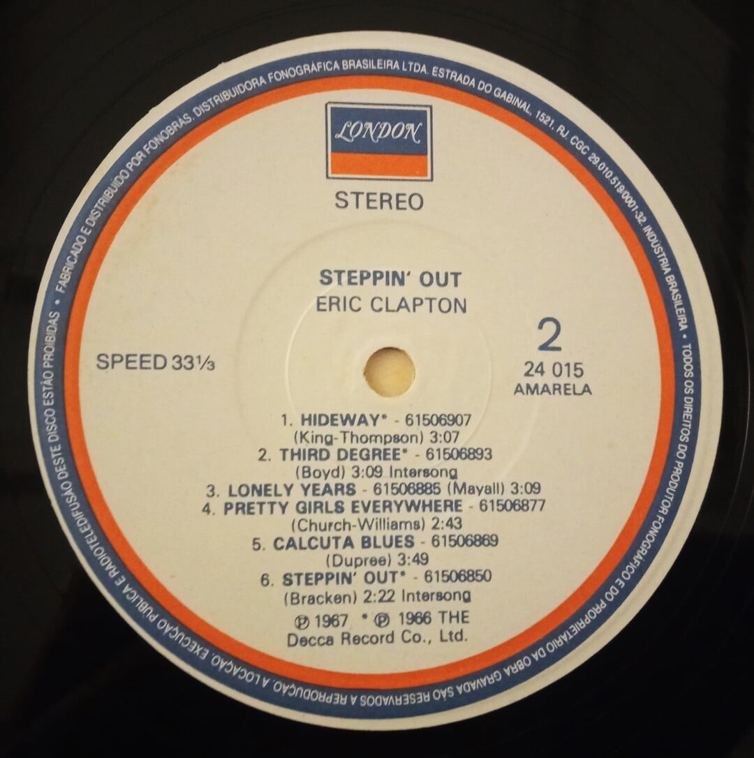 Eric Clapton - Steppin'n Out Eric Clapton Featured with John Mayall's ...