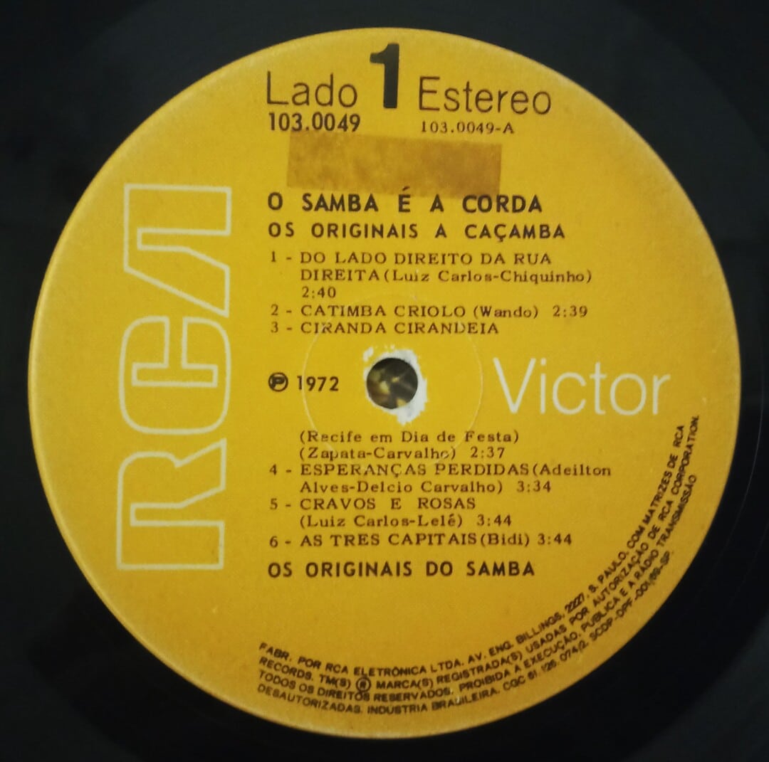 Os Originais Do Samba – O Samba É A Corda... Os Originais A Caçamba ...