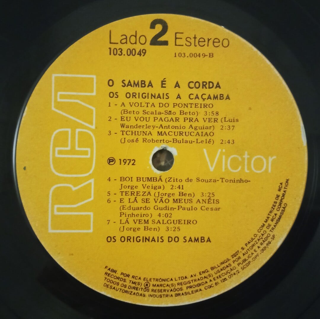 Os Originais Do Samba – O Samba É A Corda... Os Originais A Caçamba ...