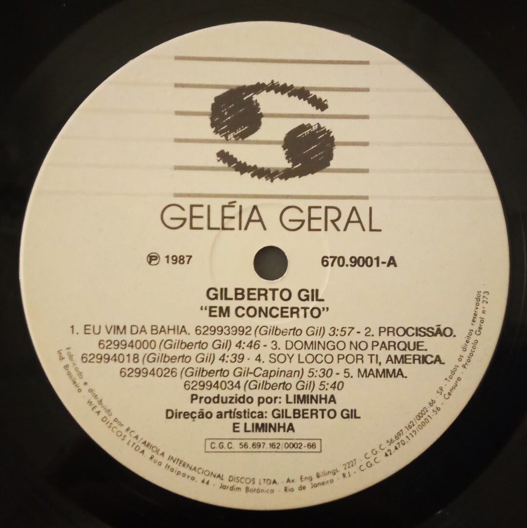 Gilberto Gil - Gilberto Em Concerto | LP Vinil | Boa Viagem Discos