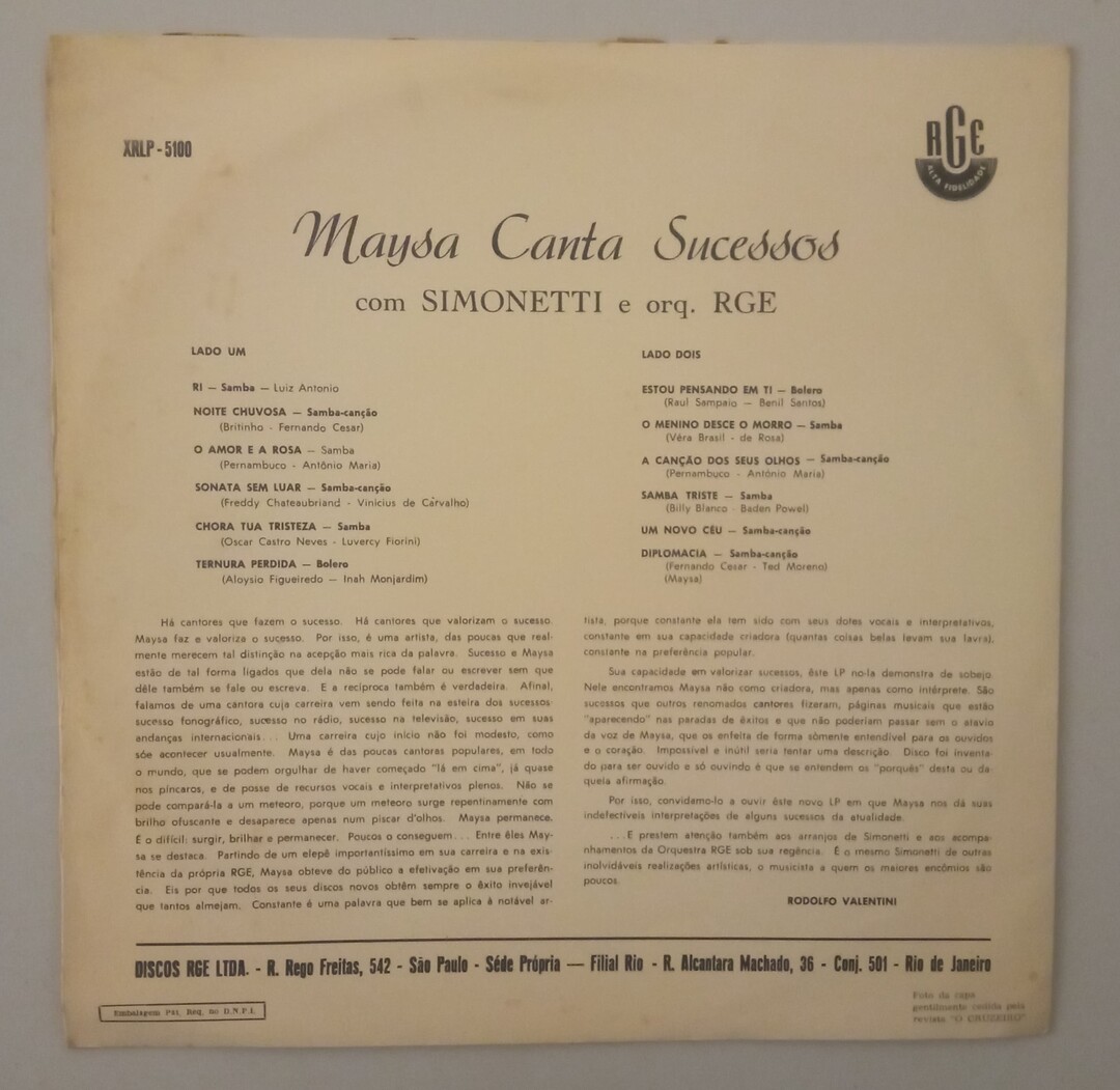 Maysa - Maysa Canta Sucessos | LP Vinil | Boa Viagem Discos