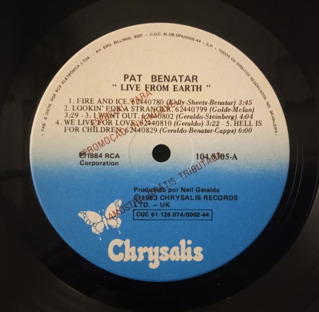 Pat Benatar - Live From Earth | LP Vinil | Boa Viagem Discos - Loja ...