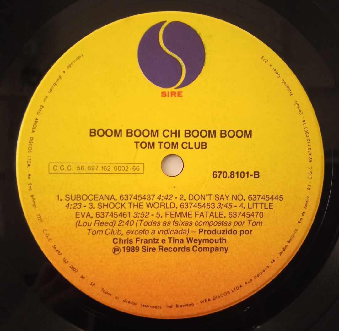 Tom Tom Club - Boom Boom Chi Boom Boom | LP Vinil | Boa Viagem Discos