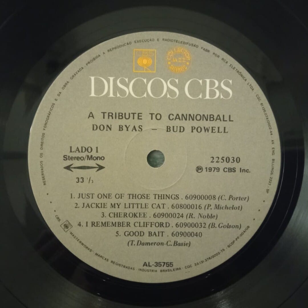 Don Byas & Bud Powell - A Tribute To Cannonball | LP Vinil | Boa Viagem ...