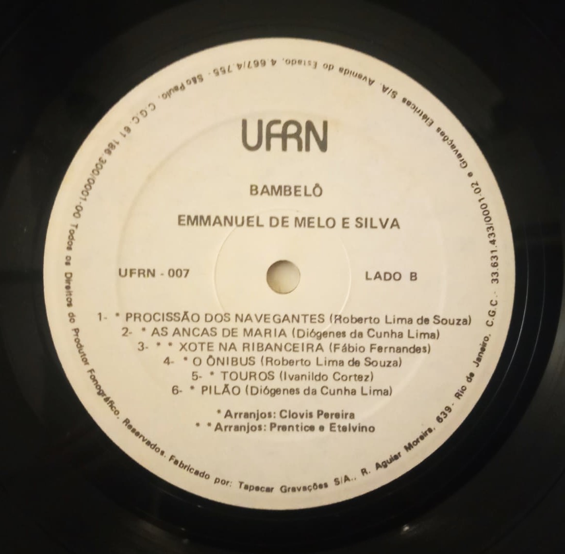 Emmanuel De Melo E Silva - Bambelô | LP Vinil | Boa Viagem Discos ...