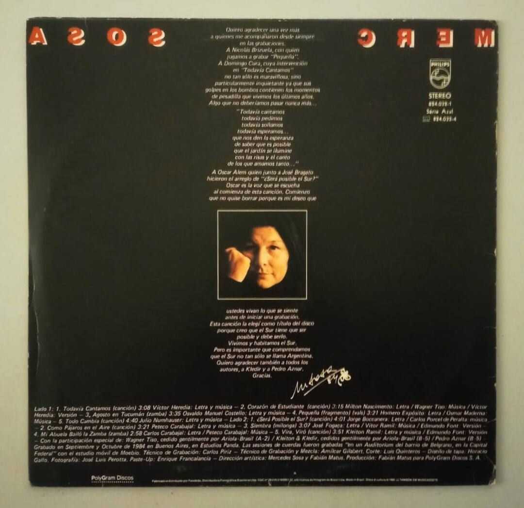 Mercedes Sosa - ¿Sera Posible El Sur? | LP Vinil | Boa Viagem Discos
