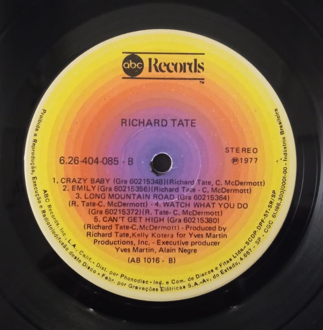 Richard Tate – Richard Tate | LP Vinil | Boa Viagem Discos - Loja ...