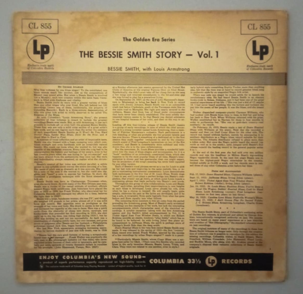 Bessie Smith With Louis Armstrong – The Bessie Smith Story - Vol 1 | LP ...